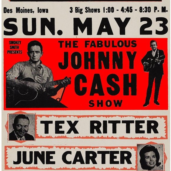 Wall Decor | Johnny Cash June Carter Concert Poster | Poshmark
